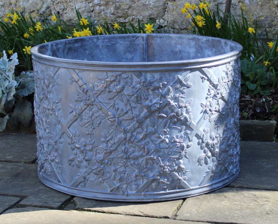 Honeysuckle Blossom Round Lead Cistern - Heritage Lead Planters